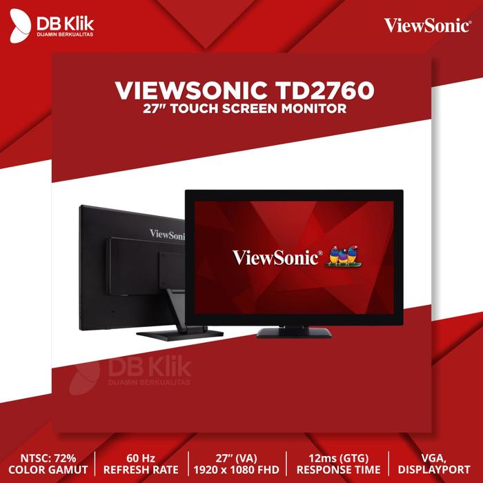 LED Monitor VIEWSONIC TD2760 27" Touch 60Hz VA Full HD VGA DP - TD2760