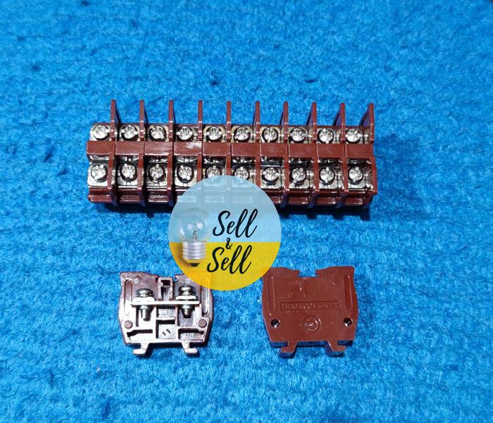 Jual Terminal Block TR10 Cokelat / Terminal TR 10 Model Kasuga 600V 20A ...