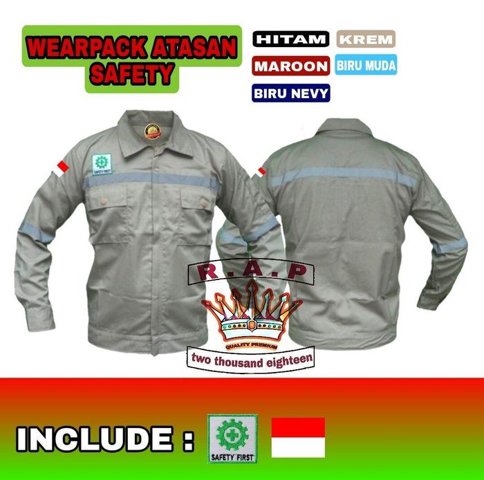 Jual WEARPACK ATASAN SAFETY/BENGKEL/LAS/TEKHNISI/WELDER/PABRIK/KERJA ...