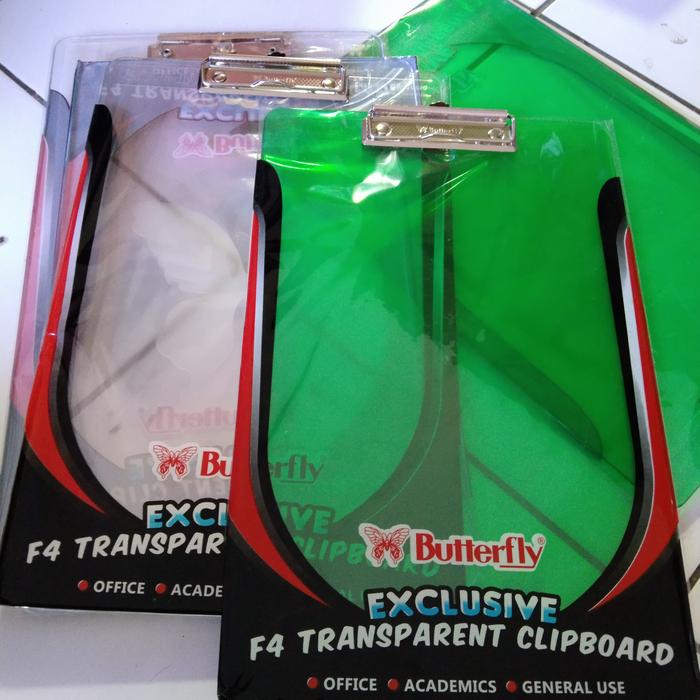 Jual Papan Jalan Papan Jepit/ Clip Board Butterfly F4 Transparan (Per ...