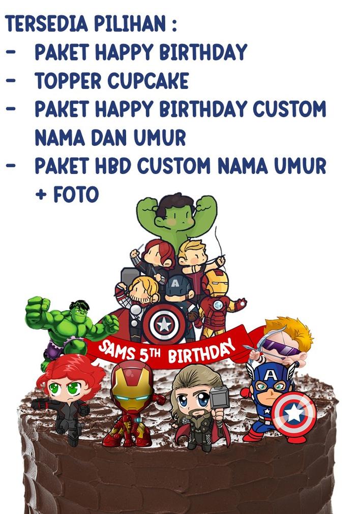 Jual TOPPER CAKE AVENGERS / AVENGERS / TOPPER MURAH - PAKET HBD - Kota ...