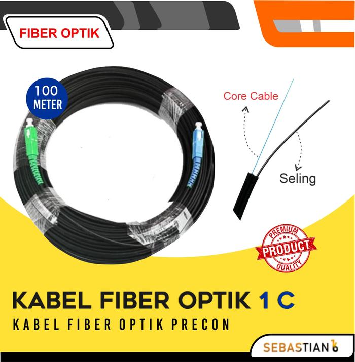 Jual Kabel FO Dropwire (DW) ftth 1 core 100m Dropcore (DC) fiber optic - Kota Surabaya ...