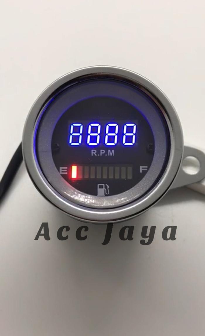 Jual Speedometer Digital 2in1 Rpm & Fuel Meter Bensin Spidometer Bulat ...