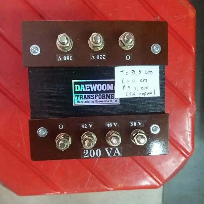Jual Trafo Step Down/Up Isolasi AC 220V-380V to 42V-48V-50V 200VA Daewooma - Jakarta Pusat ...