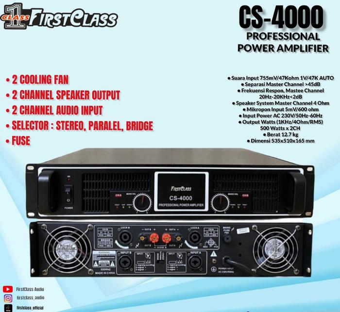 Jual Power Amplifier Firstclass CS 4000 CS4000 Original Garansi 1 tahun ...