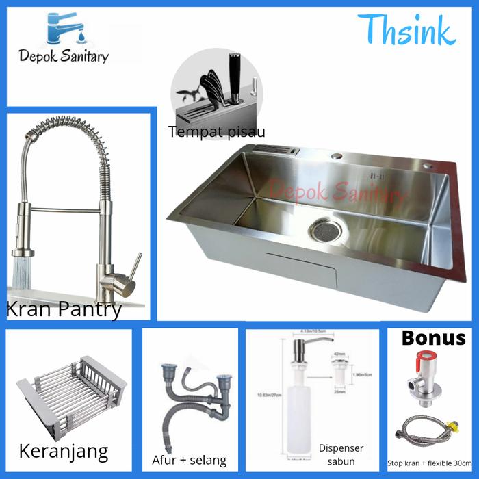 Jual kitchen sink stainless 7545 thsink/ kitchen sink 7545 thsink ...