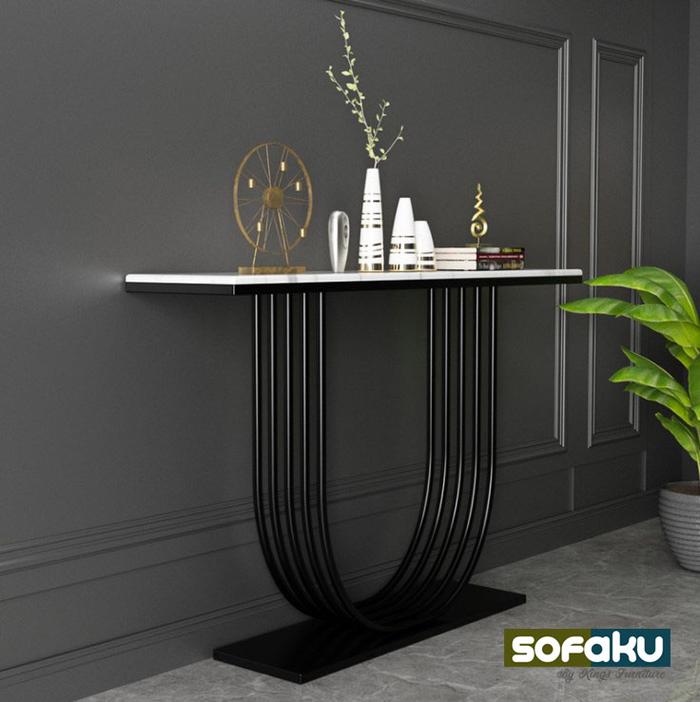 Jual Console Table C-0408 - Meja Besi Gold Mewah Shape U Meja Bentuk U ...