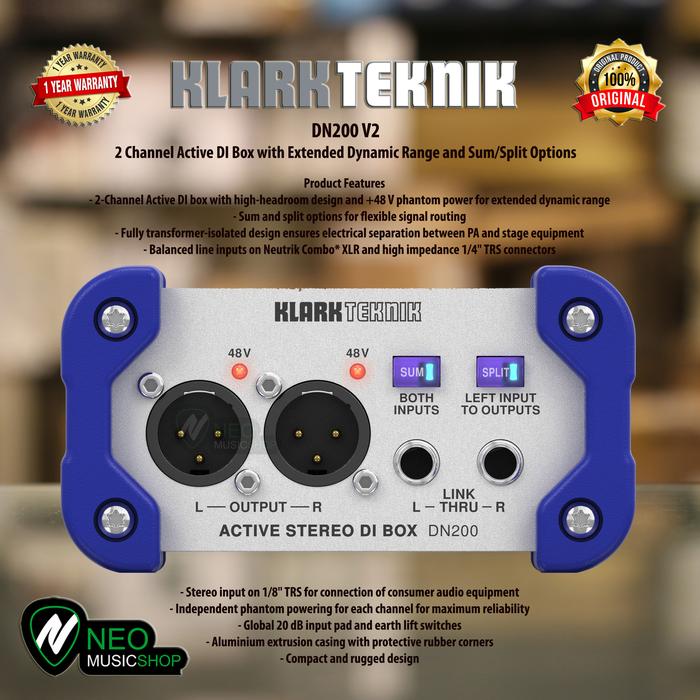 Jual Klark Teknik Dn200 V2 2 Channel Active Di Box With Ext Dynamic ...