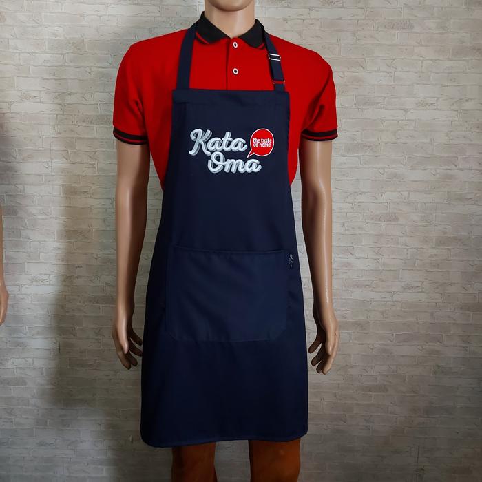 Jual Celemek Apron Masak Dapur - Drill Premium - Biru Dongker - Biru ...