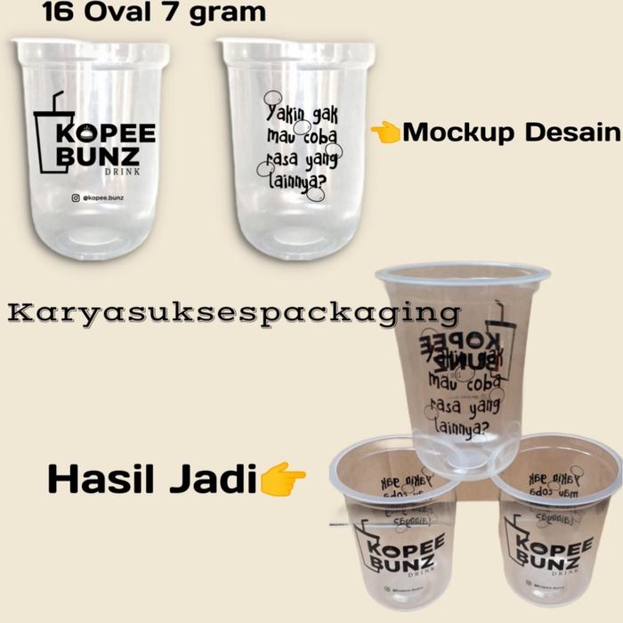 Jual Sablon Cup Oval ukuran 16/18 Oz 7 gram Dengan Logo - Jakarta Barat ...