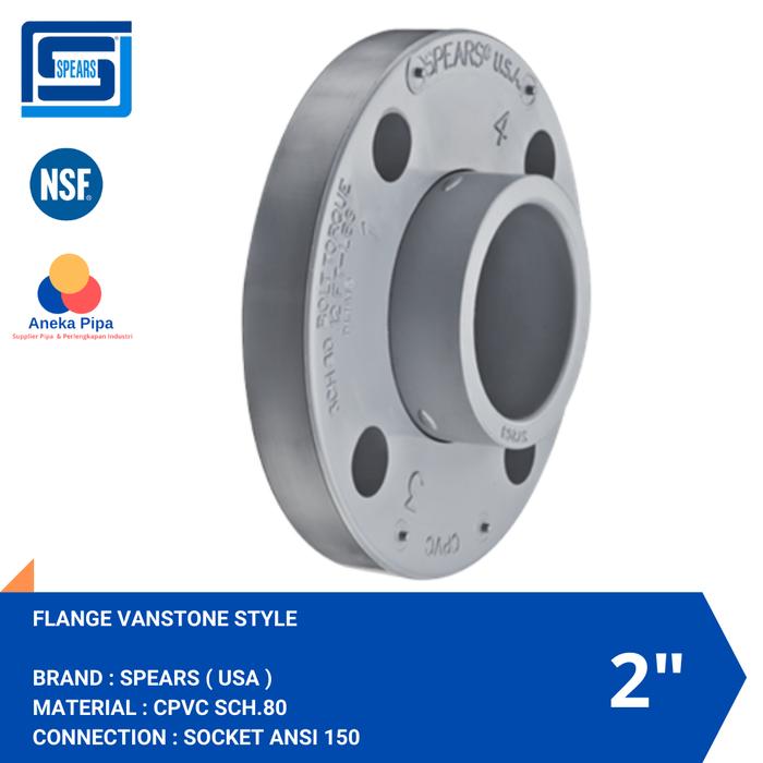 Jual Vanstone Flange CPVC Sch 80 size 2 Inch Socket ANSI 150 SPEARS USA ...
