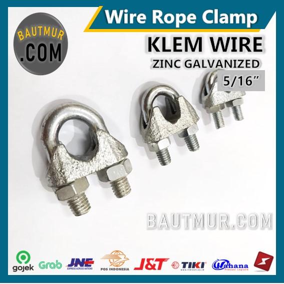Jual WIRE ROPE CLAMP KLEM SLING GALVANIS PUTIH M8 - Kab. Bekasi - BAUT ...