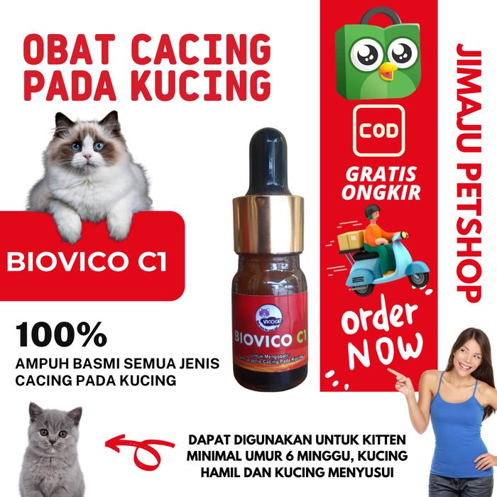 Jual Obat Cacing Kucing Biovico C1 Ampuh Mengatasi Semua Jenis Cacing ...