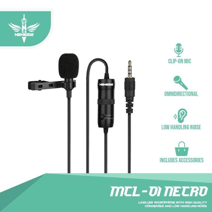 Jual Nyk Mcl01 Necro Clip On Lavalier Microphone Jack 3.5 Mcl-01 Mic Di ...