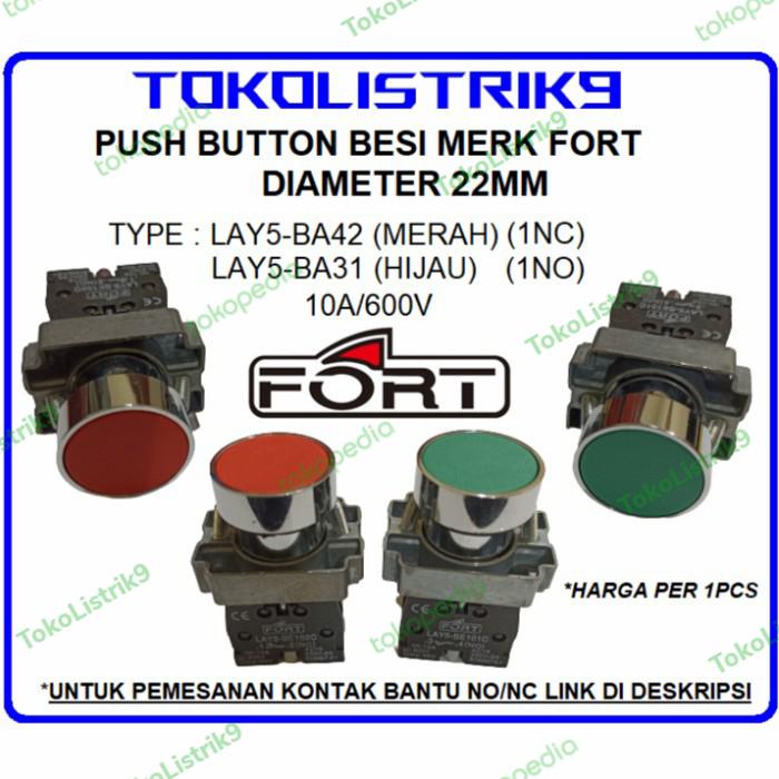 Jual Push Button Fort 22mm LAY5-BA42 MERAH/LAY5-BA31HIJAU - Hijau ...