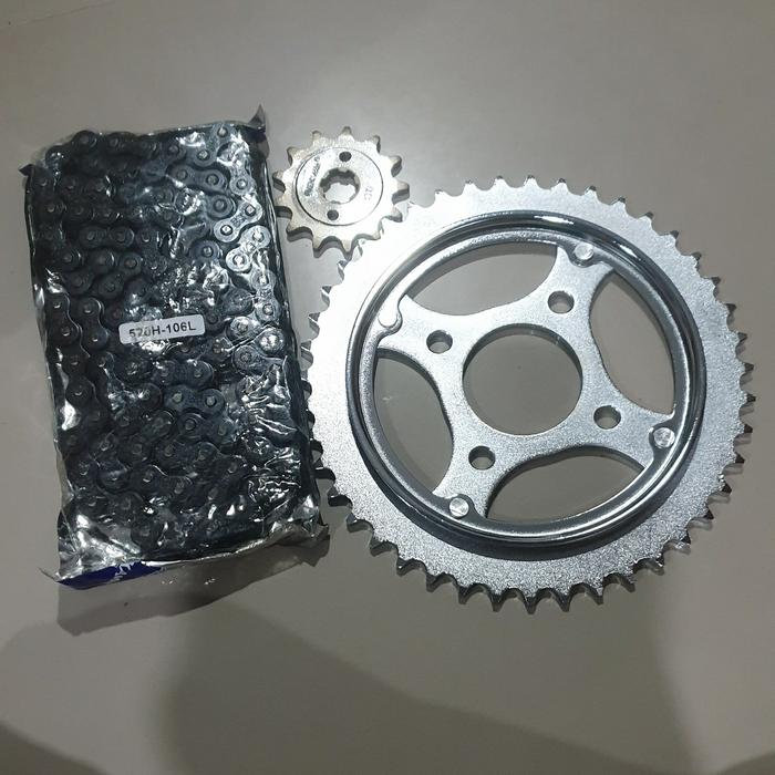 Jual gear set tiger depan belakag + rantai gold - Jakarta Timur ...