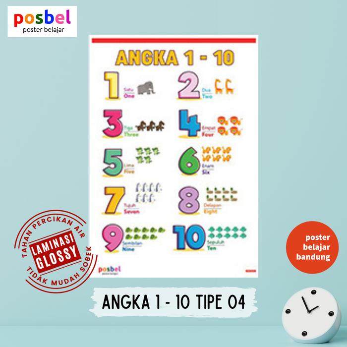 Jual Poster Edukasi BAyi Balita mengenal Angka 1-10 Tipe 04 - Kota ...