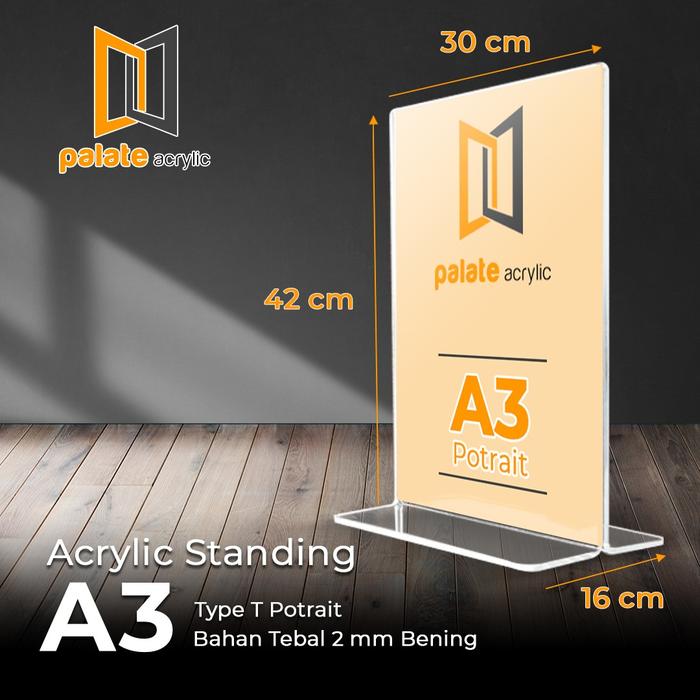 Jual Acrylic Tent Holder A3 T / Akrilik A3 T PORTRAIT / A3TP / Acrilic ...