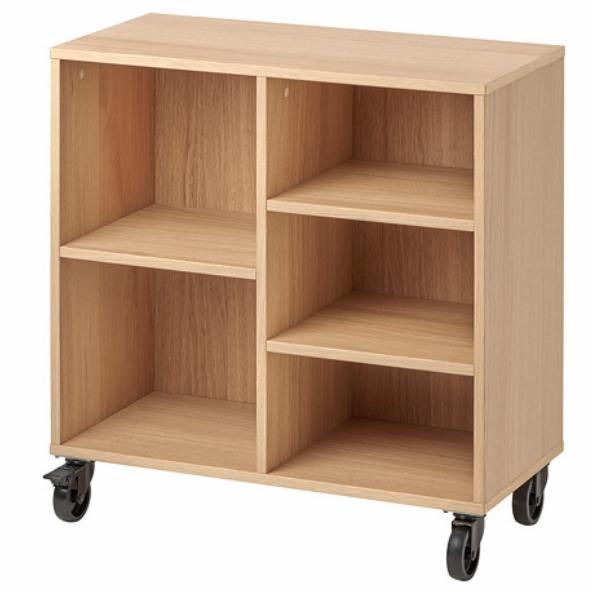 Promo Rak Buku Beroda Kokoh Minimalis Serbaguna 67x69cm Efek Kayu ...