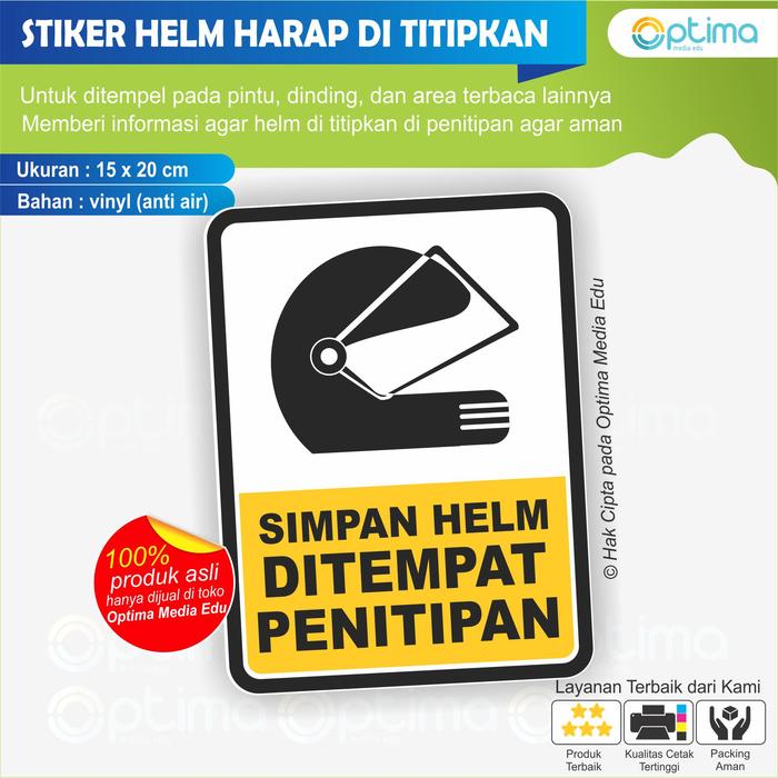 Jual STIKER SIMPAN HELM DI TEMPAT PENITIPAN - Kab. Klaten - Optima ...