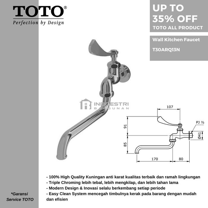 Jual Kran Sink TOTO T30ARQ13N / Kran Cuci Piring TOTO T30ARQ13N (Cold Only) - Kab. Bogor ...