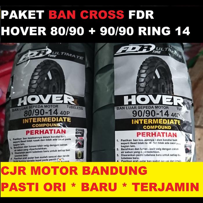 Jual Paket Ban CROSS FDR HOVER 80 90 & 90 90 ring 14 ban motor DUAL ...