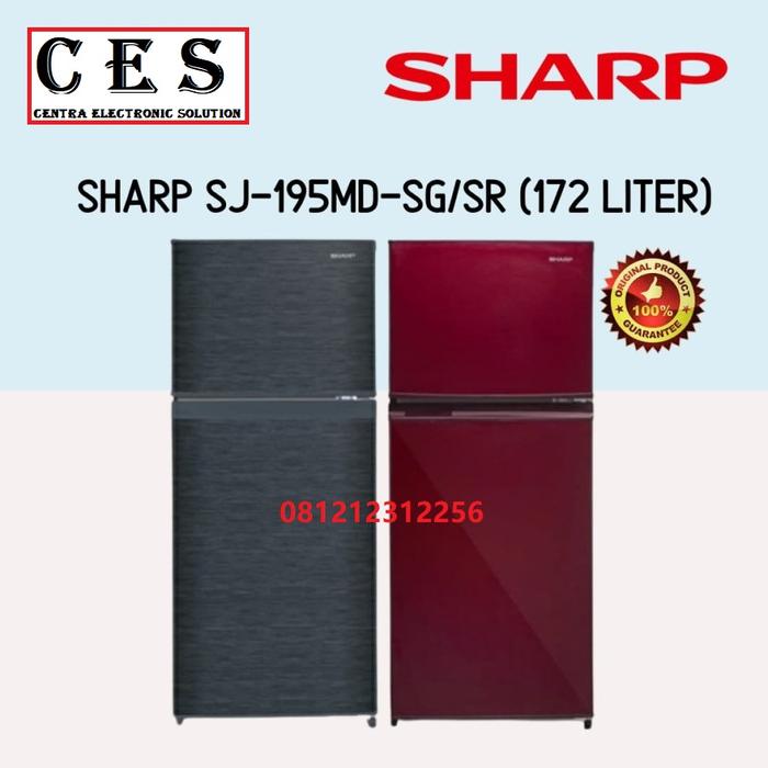Jual KULKAS SHARP 2 PINTU SJ-195MD-SG/SR 2 PINTU SJ195MD SJ 195MD ...