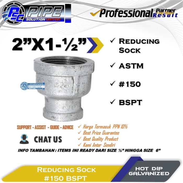Jual REDUCING SOCKET PIPE PIPA BESI GALV DRAT BESI BSPT 2"INCHI - 2"X1 ...