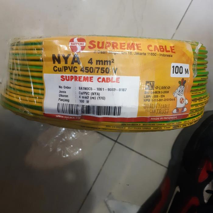 Jual kabel nya 4mm supreme kuning hijau 100 meter - Jakarta Pusat - LASKAR JAYA ABADI | Tokopedia