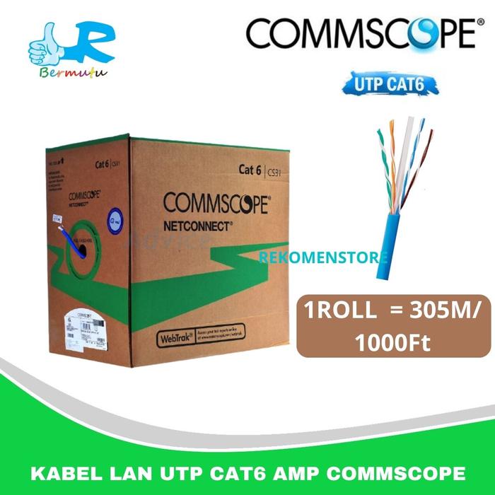 Jual Amp Cat6 Utp Cable 305meter Original Usa Kabel Commscope 1 Roll ...
