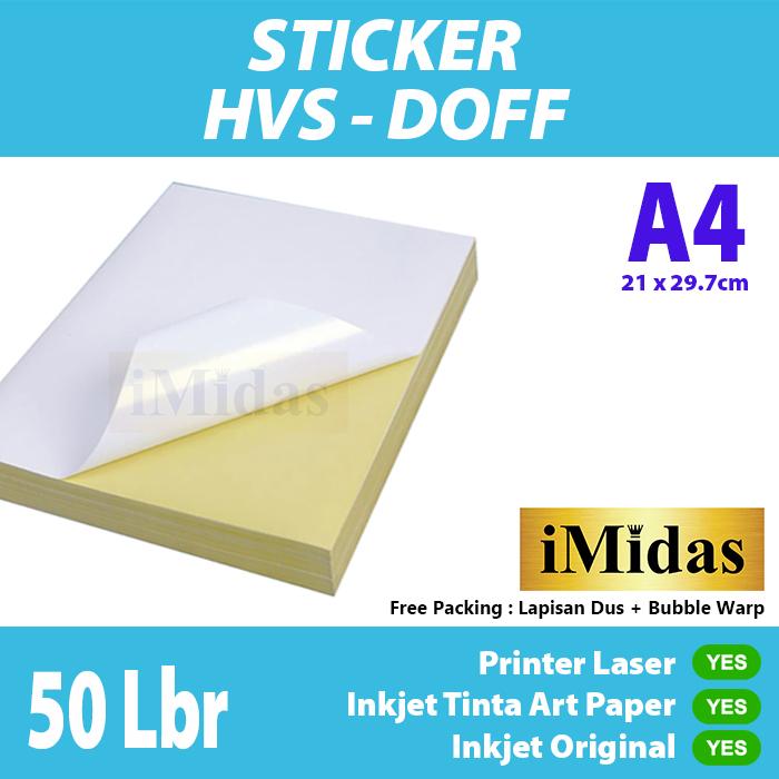 Jual Sticker HVS A4 50 lembar / Kertas Sticker HVS Doff - Jakarta Barat ...