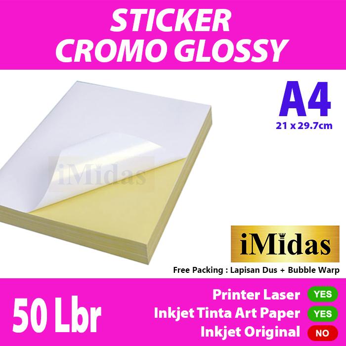 Jual Kertas Sticker Label Chromo / Stiker Bontax Glossy Mengkilap ...