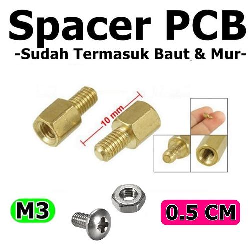 Jual spacer Besi 3x5mm Kaki PCB Tembaga Slicer 0.5cm Dudukan Besi Baut ...