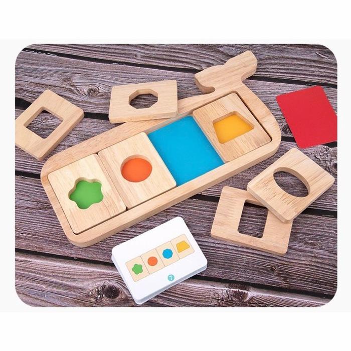 Jual Mainan Edukasi Anak Wooden Learning Shape & Colors Logic Puzzle ...