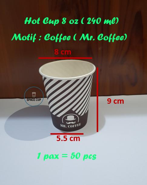 Jual Paper Hot Cup Gelas Kertas 8 oz 240 ml Mr. Coffee - Jakarta Utara - Space Cup | Tokopedia