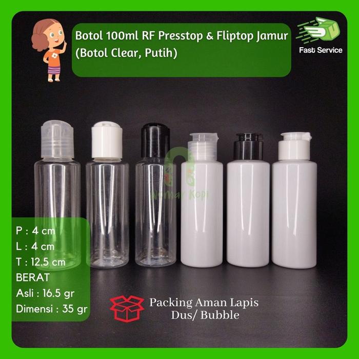 Promo BOTOL 100ML RF CLEAR PRESSTOP PET TEBAL KOSMETIK SANITIZER LOTION ...