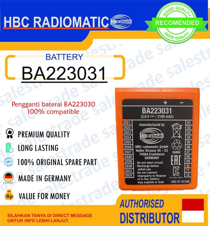 Jual HBC Radiomatic Baterai BA223031 ( pengganti BA223030 ) - Jakarta ...