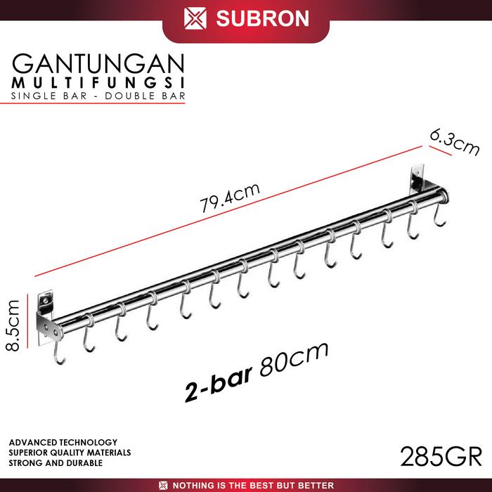 Promo SUBRON SUS304 Kitchen Bar 80cm 100cm Rak Gantungan Dapur ...