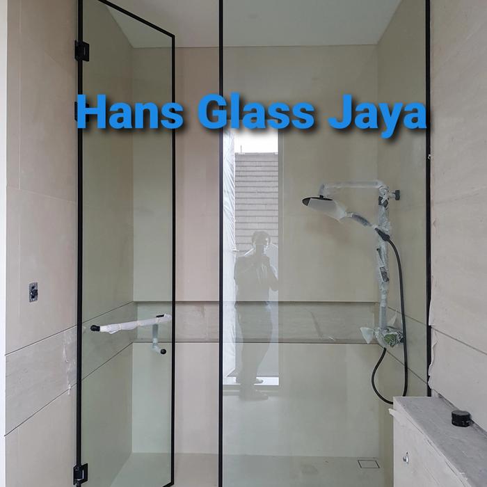 Jual Kaca shower box 10mm tempered frame hitam + pintu - Jakarta Barat ...