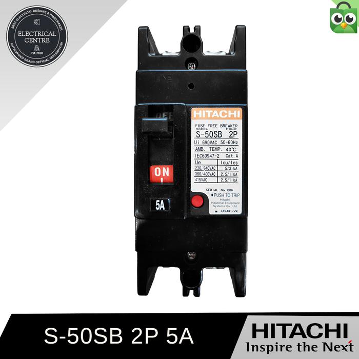 Jual HITACHI MCCB S-50SB 2P 5A Fuse Free Breaker - Jakarta Barat ...