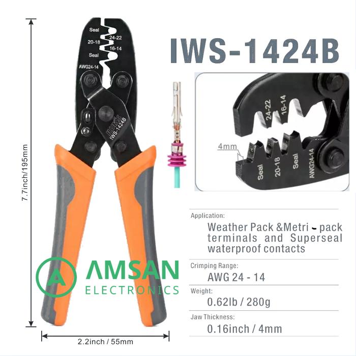 Jual IWISS 1424A 1424B Open Barrel Terminal Wheather Crimping Delphi ...