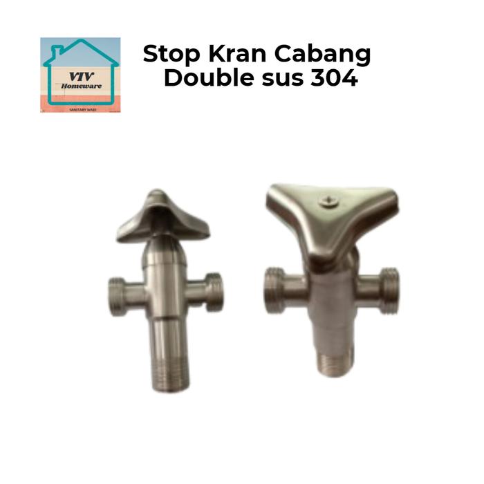 Jual Stop Kran Double/ Kran Cabang Kepala Segitiga Putaran Banyak | Jet ...