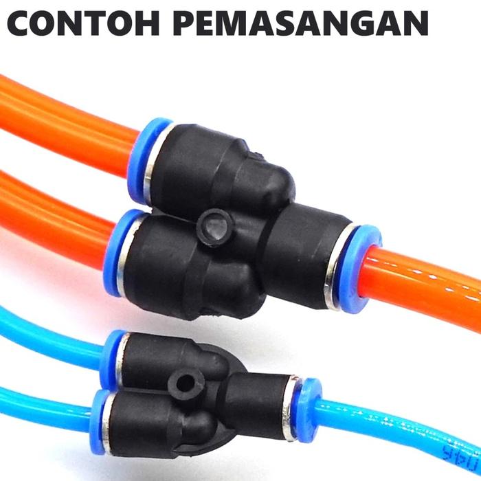 Jual sambungan splitter Y slip lock selang PU polyurethane - Y Selang ...