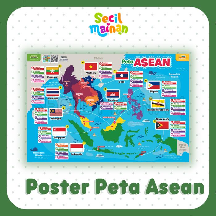 Jual Poster SECIL Peta ASEAN Peta Asia Tenggara PREMIUM - Kab ...