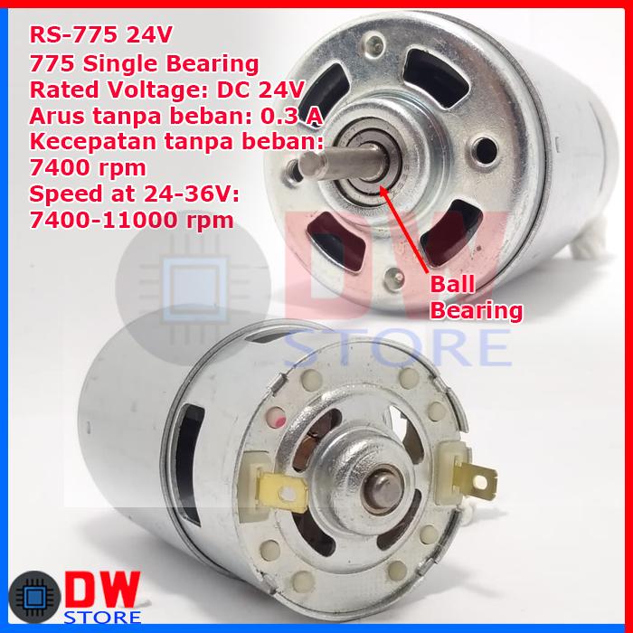 Jual Dinamo DC Motor RS-775 775 6V 9V 12V 15V 18V 24V 36V High Speed ...