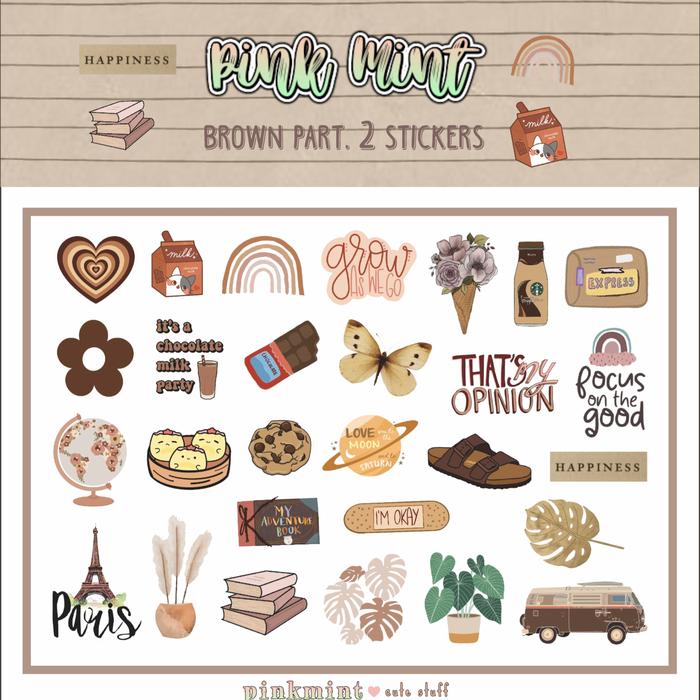 Jual STICKER AESTHETIC BROWN PART.2 - Jakarta Barat - PinkMint_NEW ...