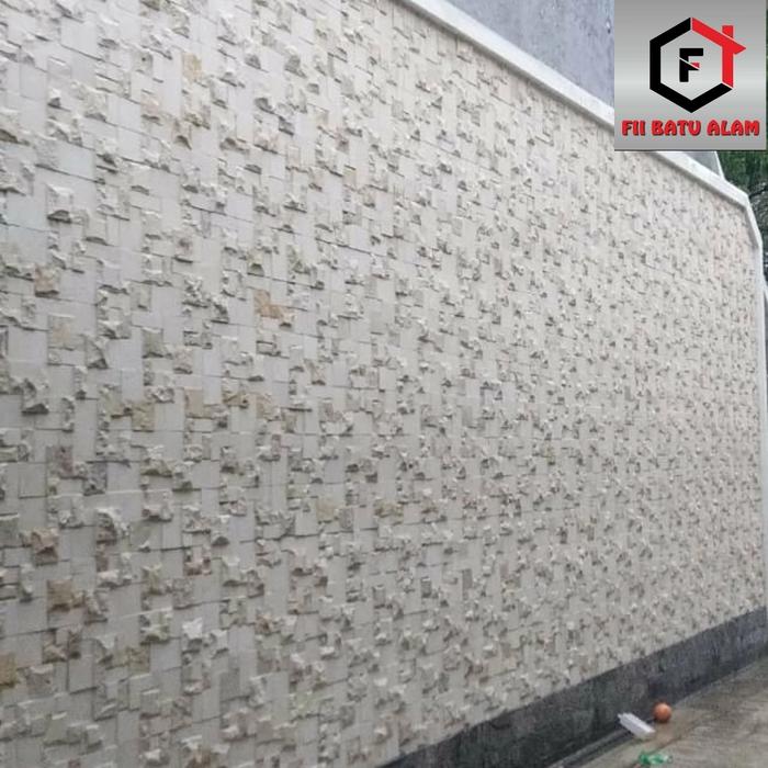 Jual Mozaik rata alam dan rata mesin paras putih 20x40cm - Kab. Bekasi ...