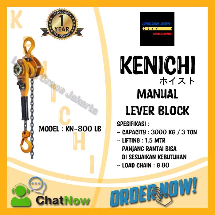 Jual KENICHI Lever Block Lever Hoist Kotrek Rantai cap. 3 Ton x 1,5 Mtr ...