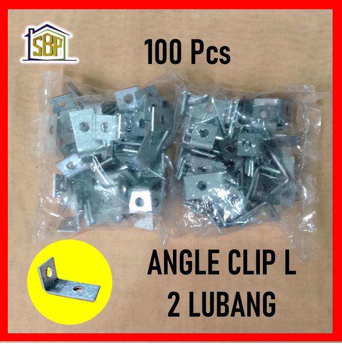 Jual Angle Angel Anjel Enjel Clip Klip L Siku Lubang 2 Penggantung ...
