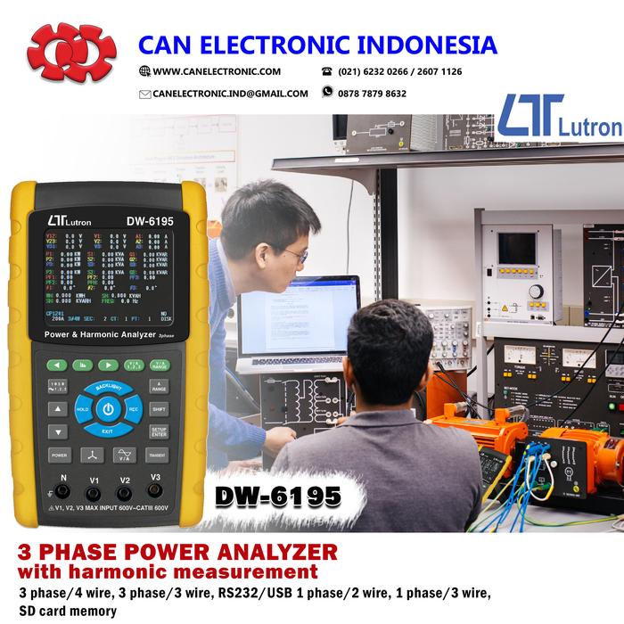 Jual 3 Phase Power Analyzer with harmonic measurement Lutron DW-6195 ...